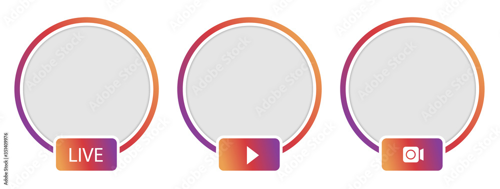 Social media icon avatar. Live video streaming. Stock Vector | Adobe Stock