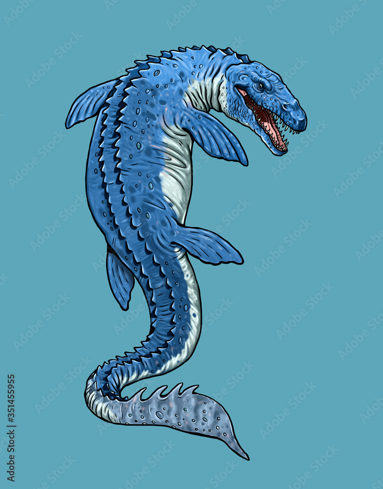 Aquatic prehistoric reptile - Mosasaurus. Aquatic dinosaur. Stock ...