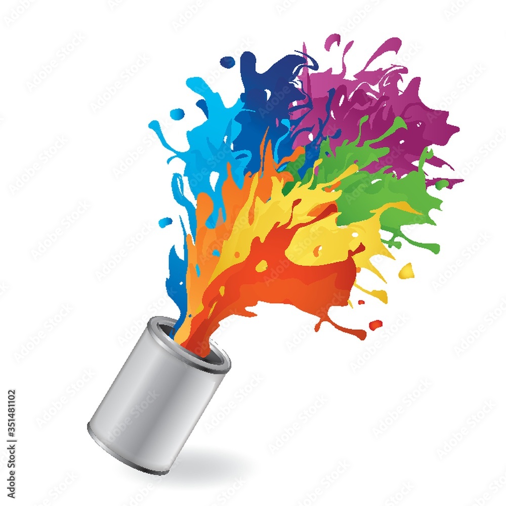 Bucket with paint splash Stock Vector | Adobe Stock