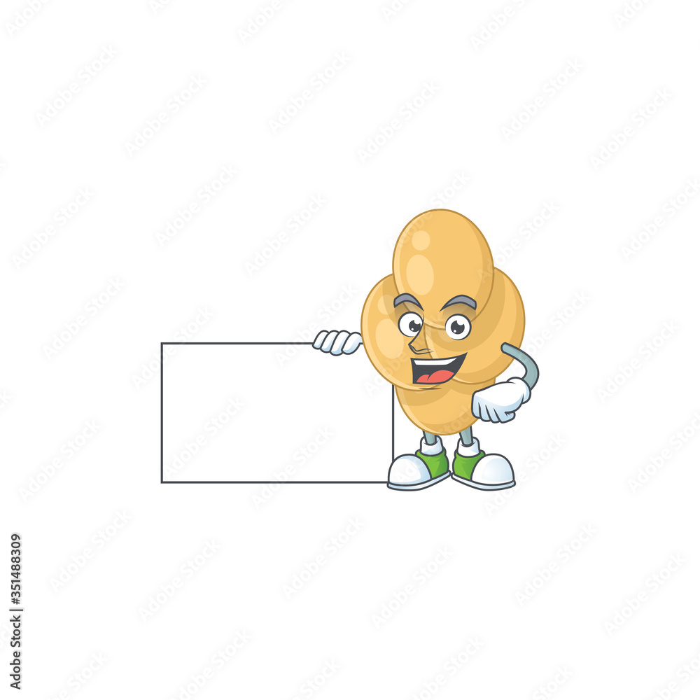 Bordetella pertussis cartoon drawing Thumbs up holding a white board ...