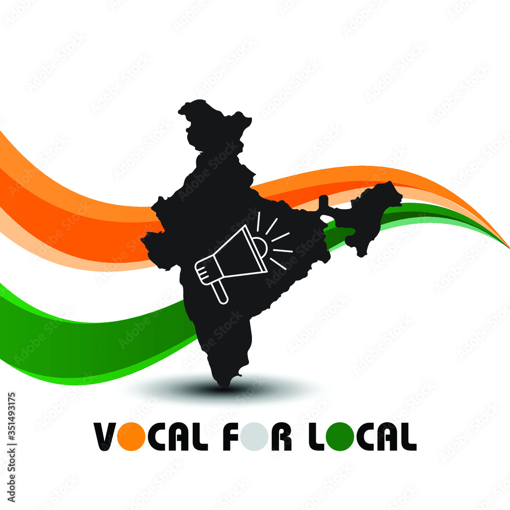 Vocal For Local, illustration of background promoting and supporting ...