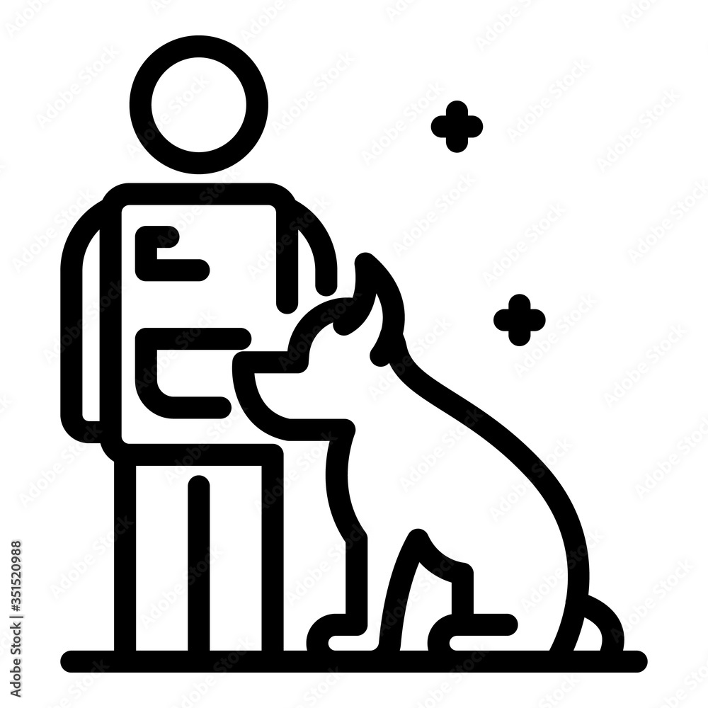 Police dog training icon. Outline police dog training vector icon for ...