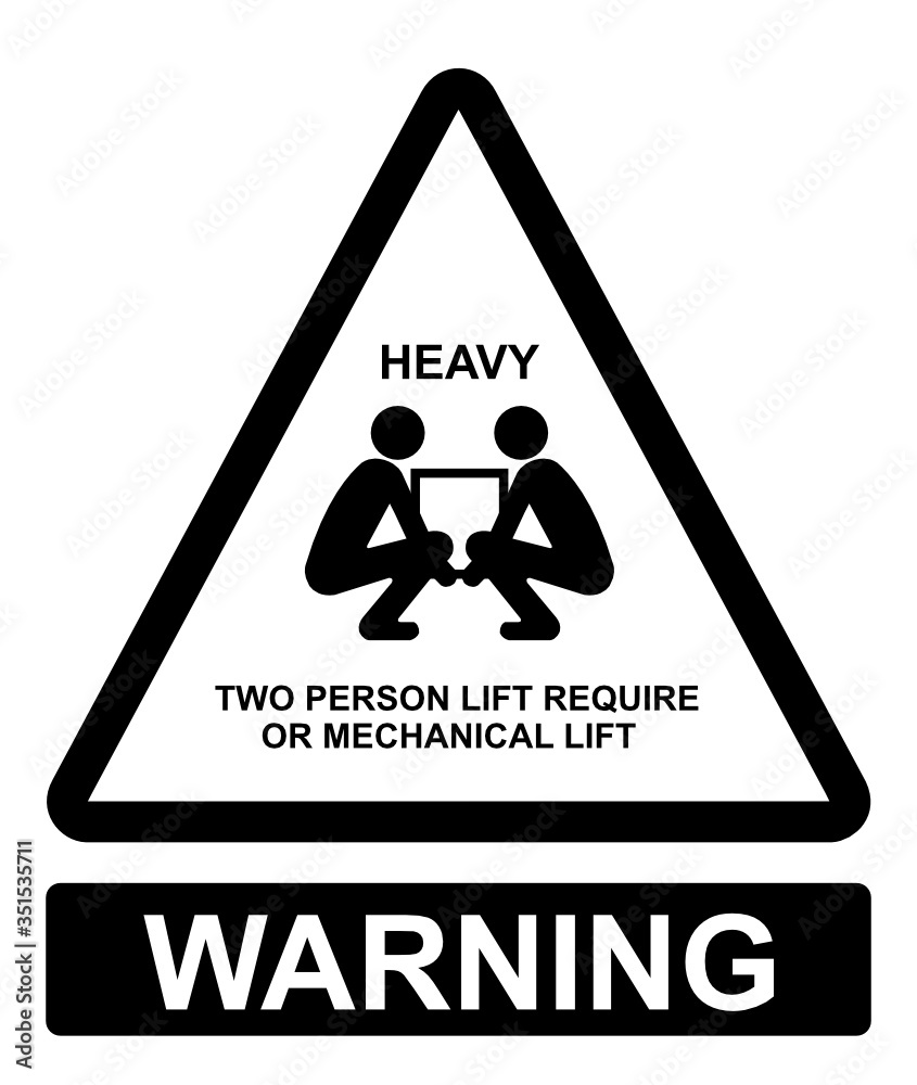 Warning heavy object vector sign isolated on white background, Tow ...