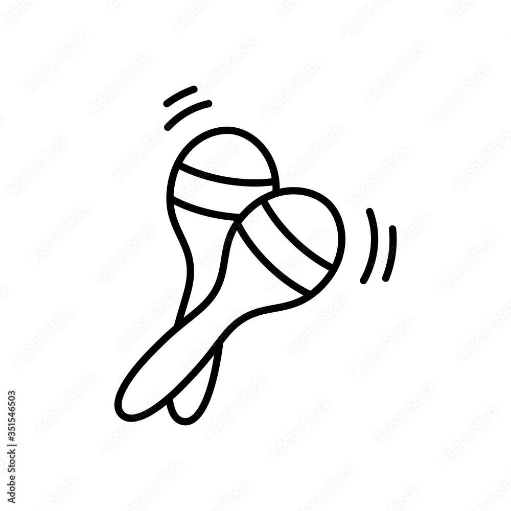 Vecteur Stock Maracas icon. Linear logo of traditional mexican musical ...
