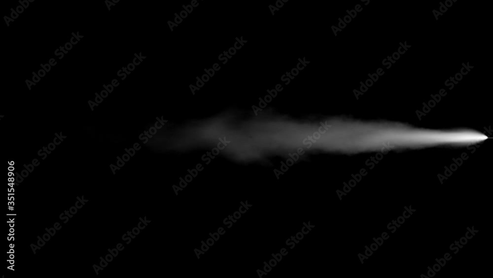 Steam Jet Pack. Jet physical effects.Black background easy for 2D, 3D ...