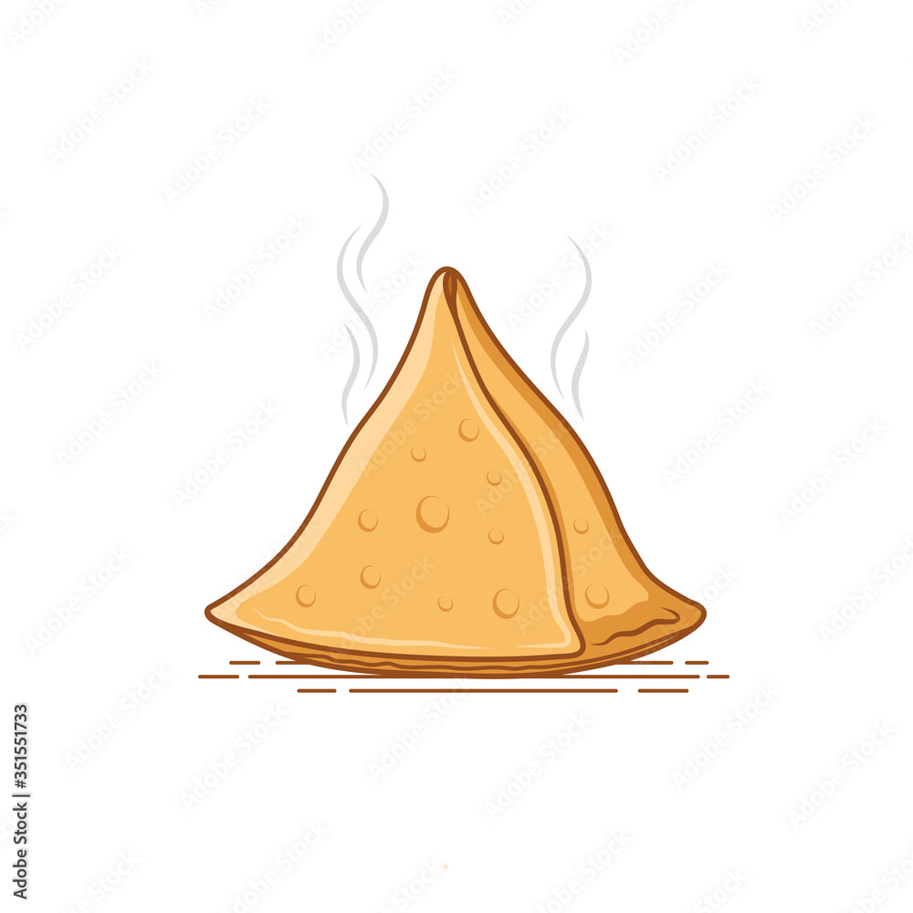 Samosa vector illustration on white background Stock Vector | Adobe Stock