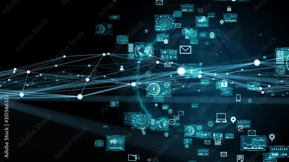 Communication network concept. IoT (Internet of Things ...