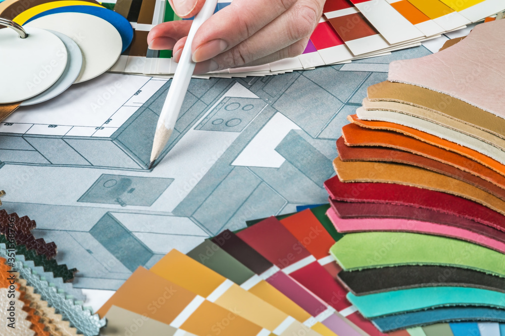 select a color from the color sample pallets in the designer's ...