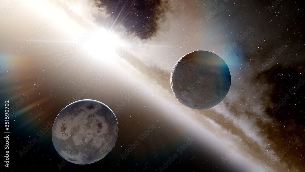 two beautiful planets in space, two planets in space, planets space ...