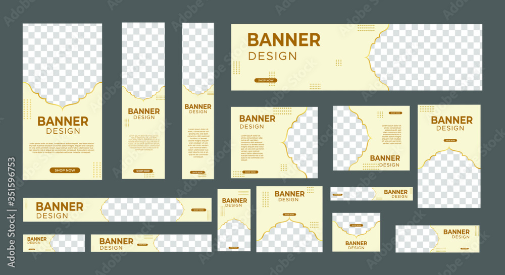set of abstract web banners of standard size with a place for photos ...