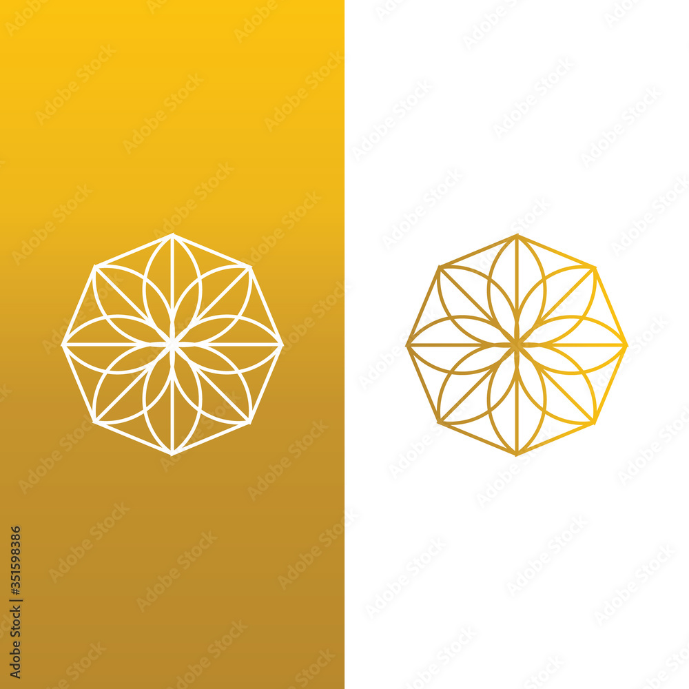 Minimal logo design, golden shapes and abstract symbols, design ...