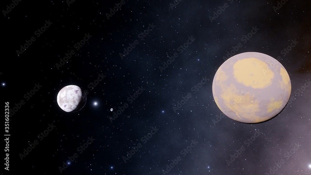 two beautiful planets in space, two planets in space, planets space ...