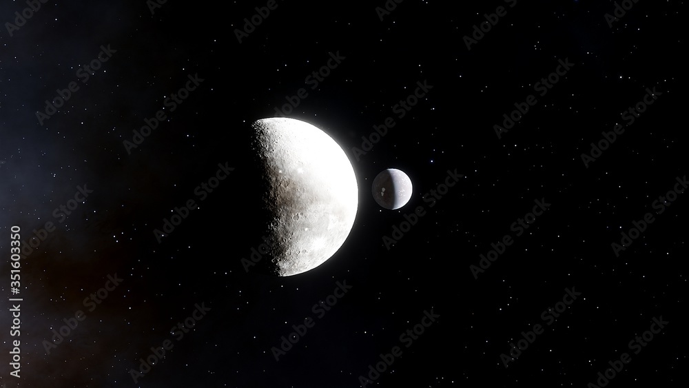 two beautiful planets in space, two planets in space, planets space ...