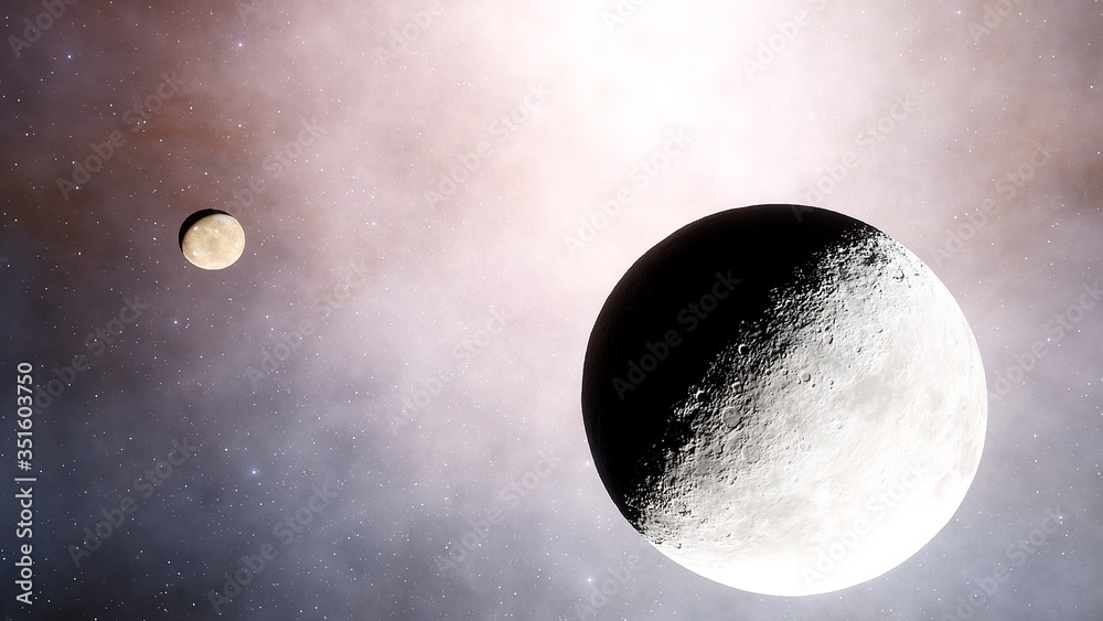 two beautiful planets in space, two planets in space, planets space ...
