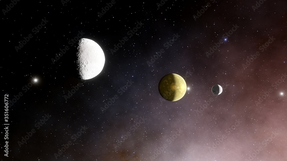 two beautiful planets in space, two planets in space, planets space ...