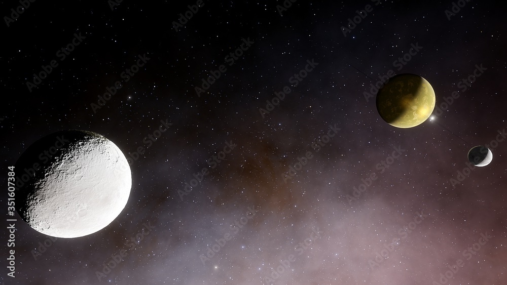 two beautiful planets in space, two planets in space, planets space ...