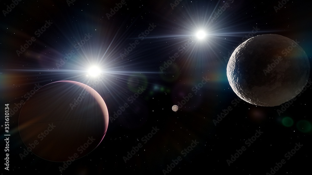 two beautiful planets in space, two planets in space, planets space ...
