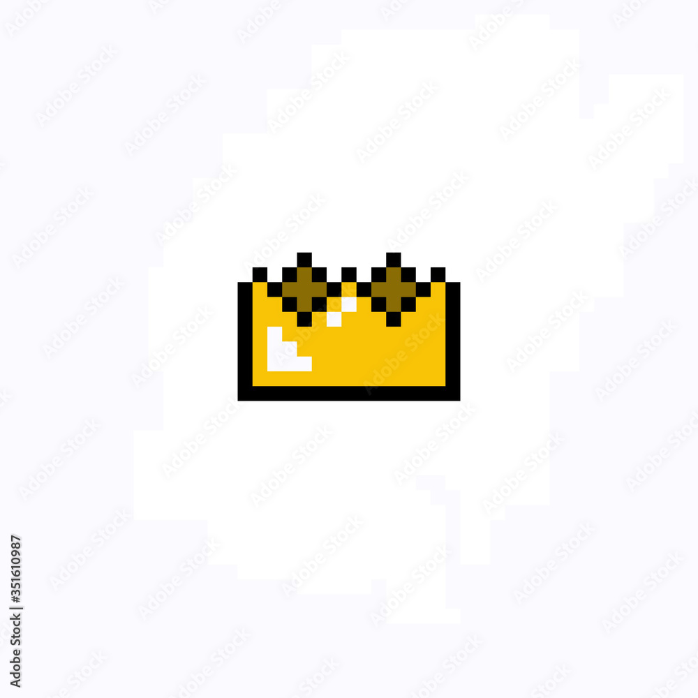 crown pixel art icon, pixel illustration Stock-Illustration | Adobe Stock