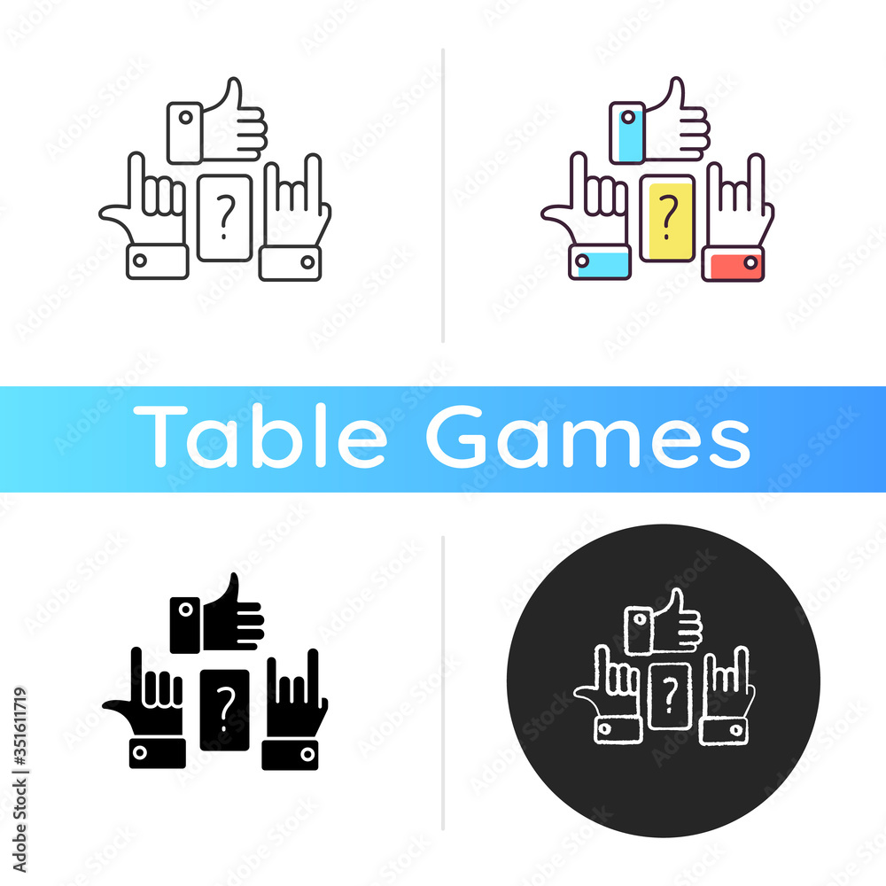 Charades icon. Traditional team play, party amusement. Linear black and ...