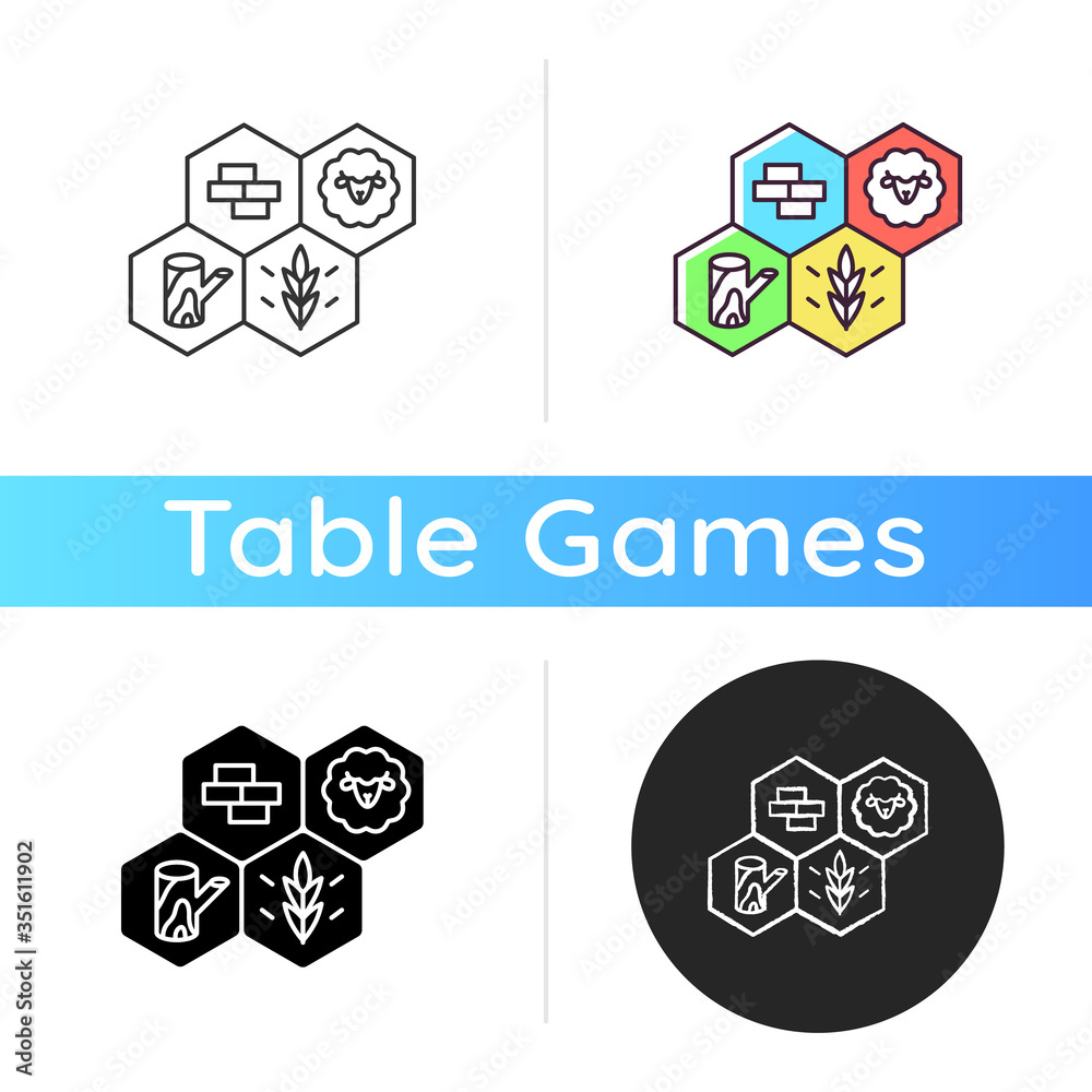 Strategy game icon. Tactical play, traditional game night party ...