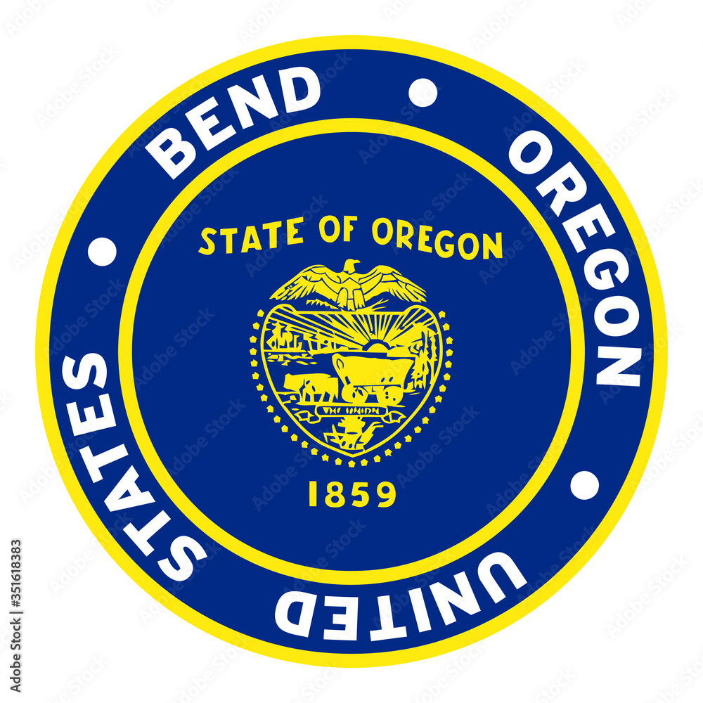 Round Bend Oregon United States Flag Clipart 3 Stock Vector | Adobe Stock