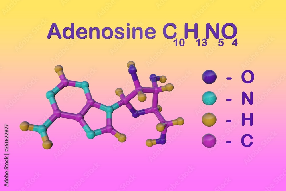 Stockillustratie Structural chemical formula and molecular model of ...