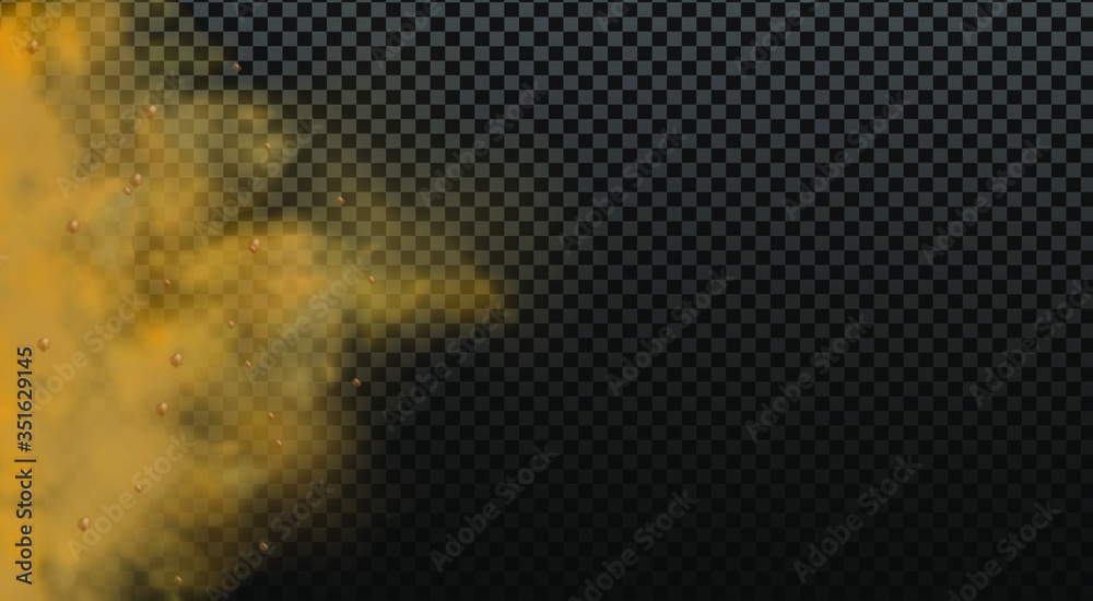 Dust cloud with particles with dirt,cigarette smoke, smog, soil and ...