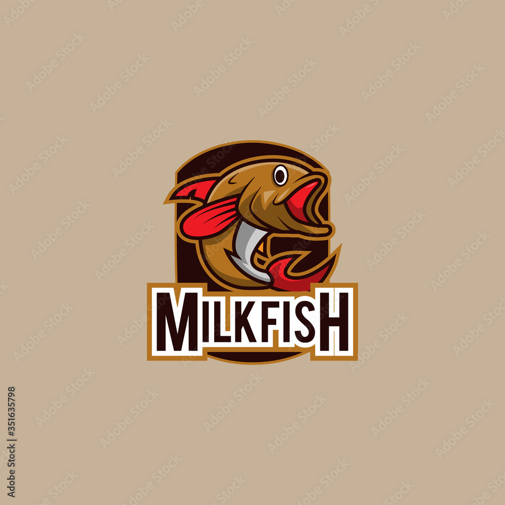 Milkfish logo Stock Vector | Adobe Stock