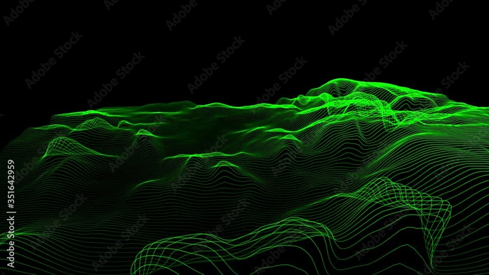 Vidéo Stock Modern design elements. Green abstract waves landscape ...
