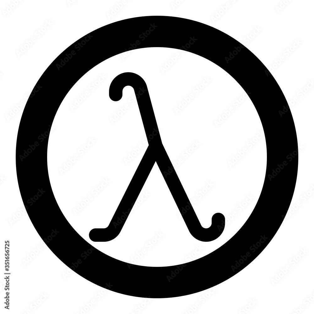 Lambda greek symbol small letter lowercase font icon in circle round ...