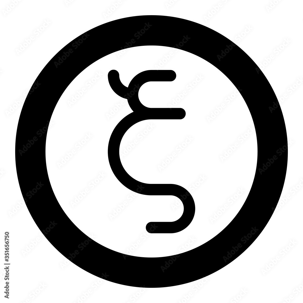 Ksi greek symbol small letter lowercase font icon in circle round black ...