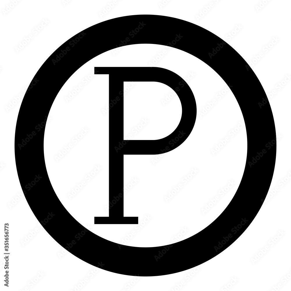 Poster Rho greek symbol capital letter uppercase font icon in circle ...