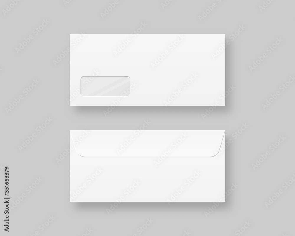 Set of blank realistic envelopes template. Blank realistic closed ...