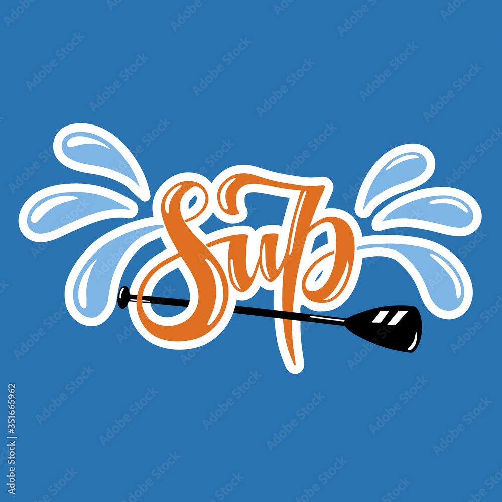 Lettering logo vector for sup surf Stock Vector | Adobe Stock