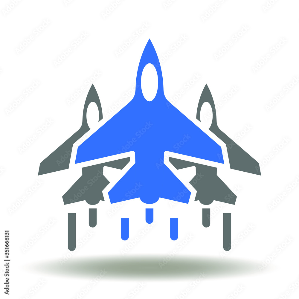 Fighter Group Icon Vector. Aircraft Plane Military Bomber Aviation ...