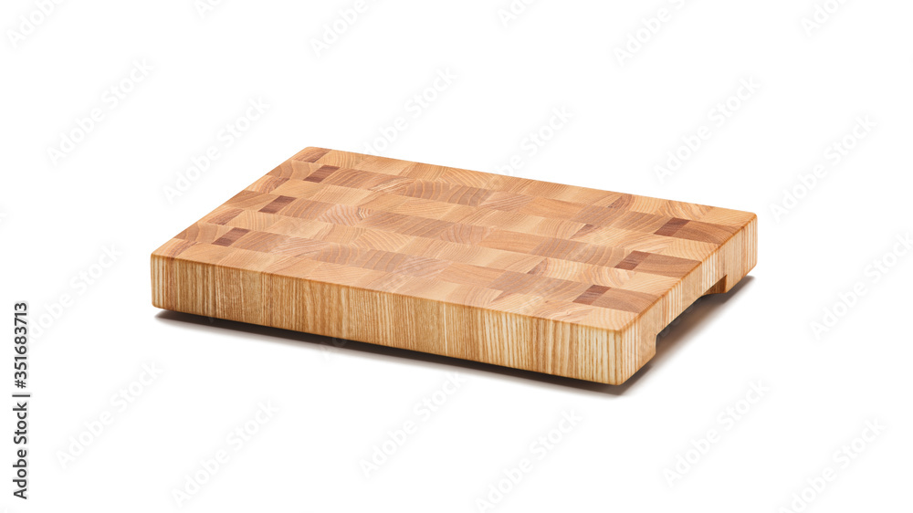 Premium cutting board. Butcher block isolated on white background. Full ...