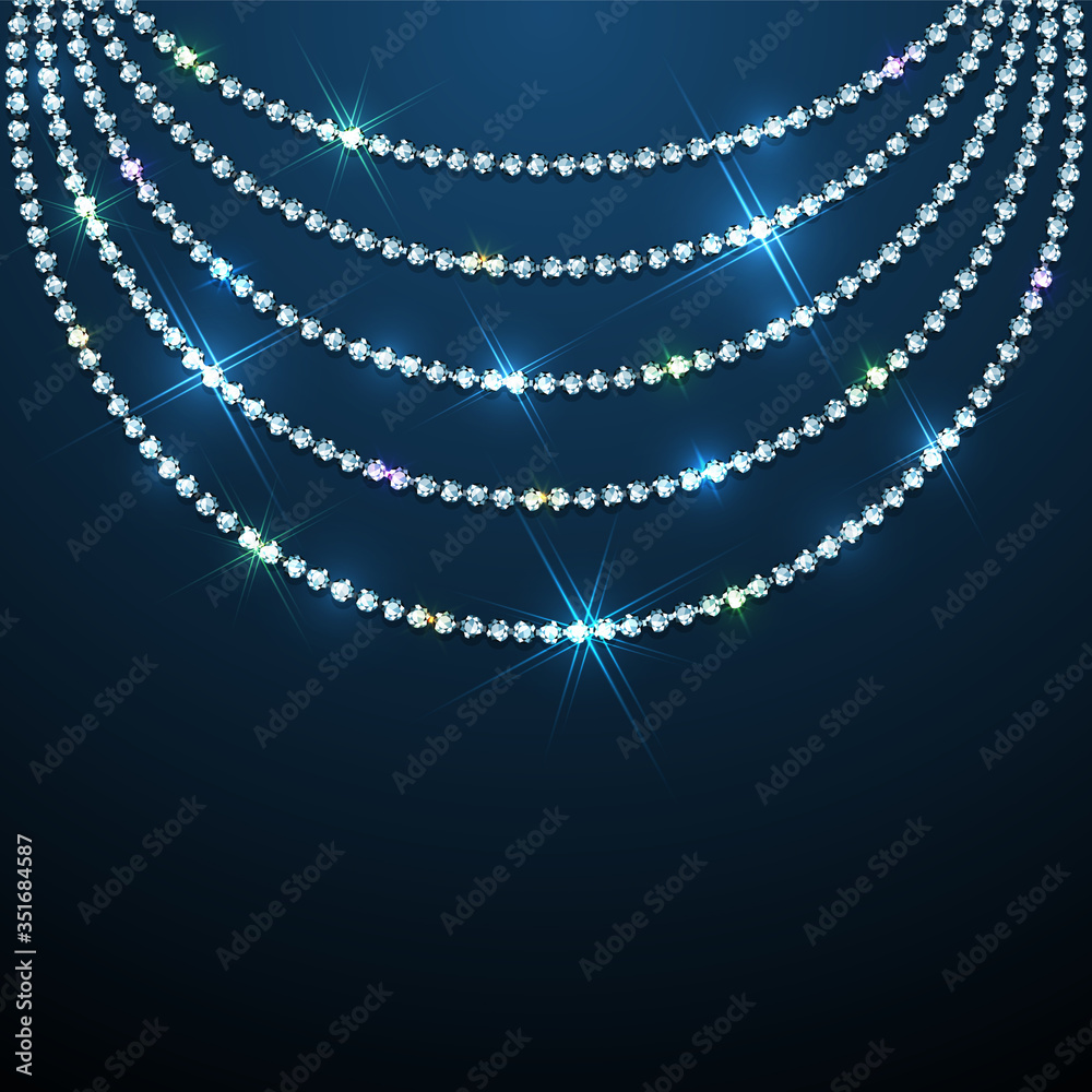 Diamond sparkling beads jewellery background - eps10 Stock Vector ...