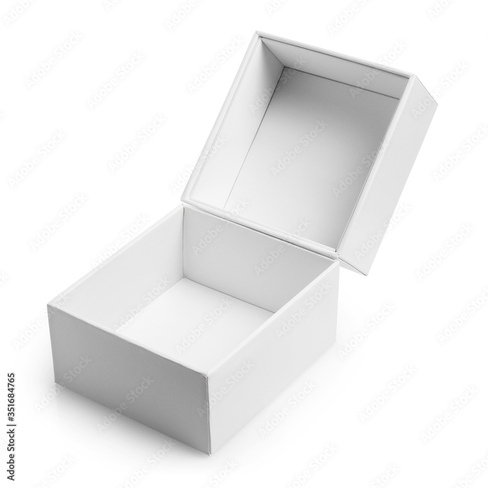 White square box, isolated on white background Stock Photo | Adobe Stock