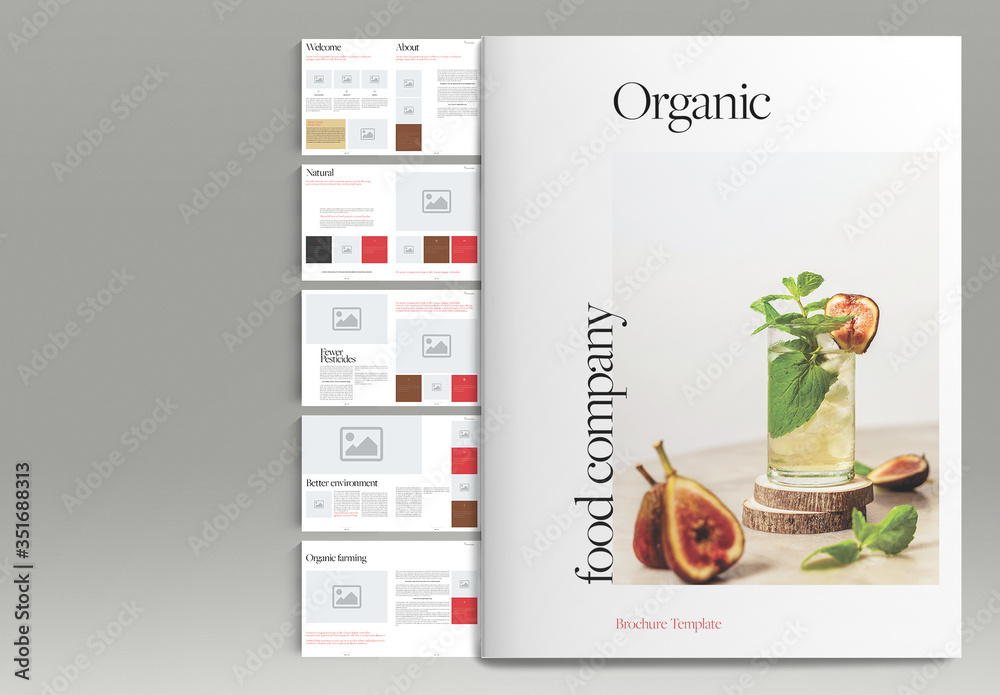 Organic Food Brochure Layout Stock Template | Adobe Stock