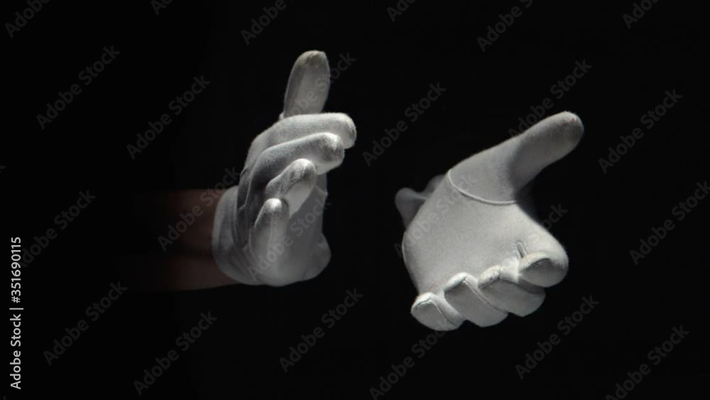 Gloved hands clapping on black background close up Stock Video | Adobe ...