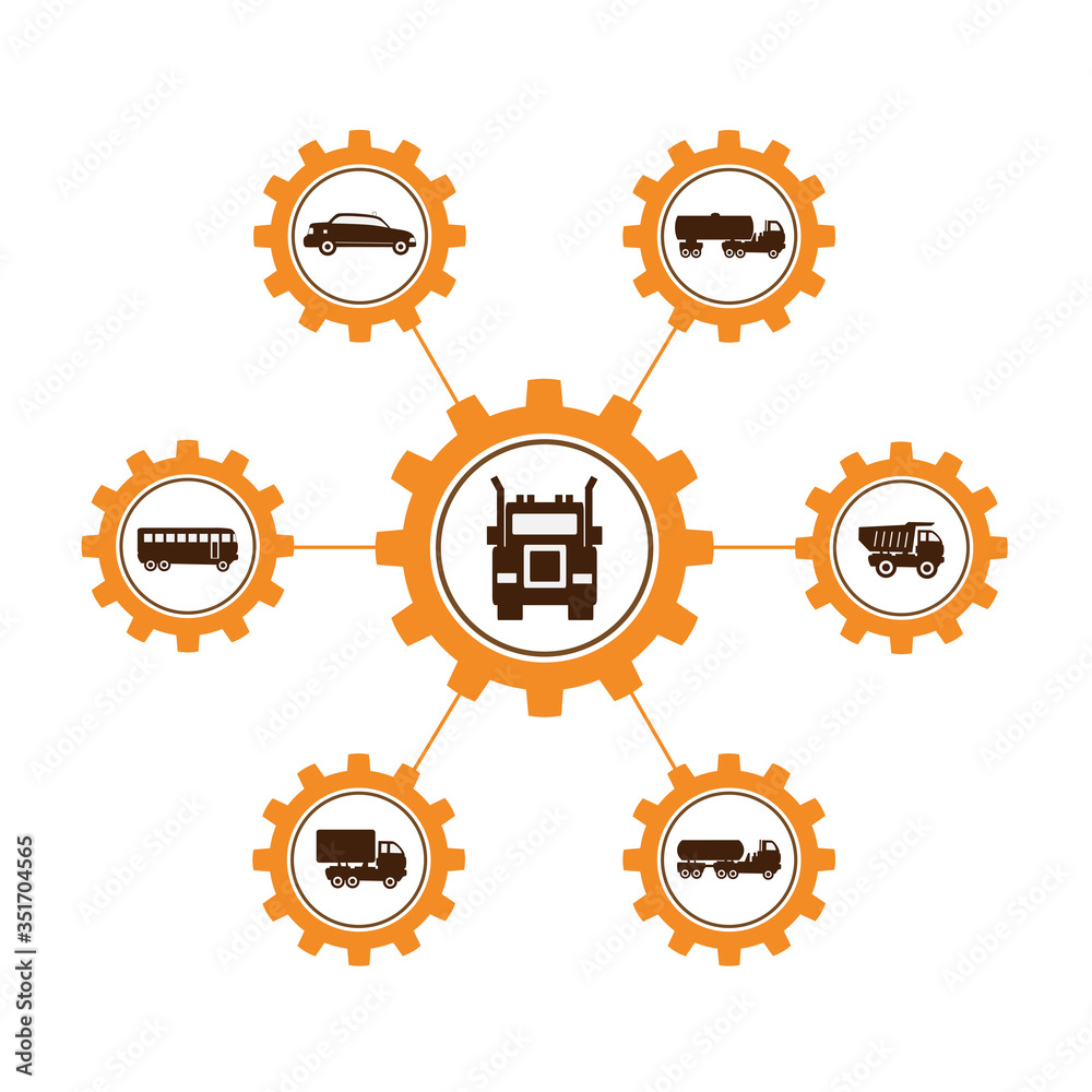 A group of vector images, icons and logos with vehicles for various ...