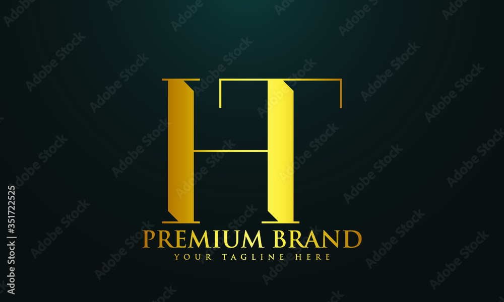 Simple line art letter HT logo. This logo icon incorporate with two ...