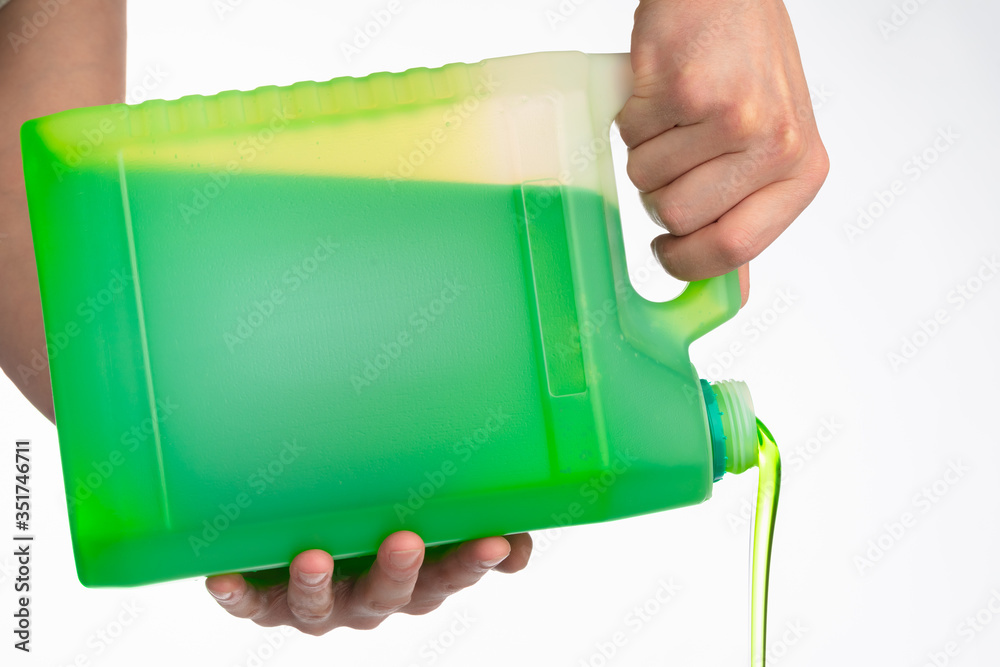 liquid soap in plastic bottle, pouring by hands Stock Photo | Adobe Stock