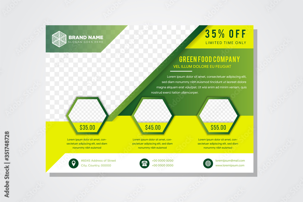 Food Delivery Flyer Pamphlet brochure design vector template in A4 size ...
