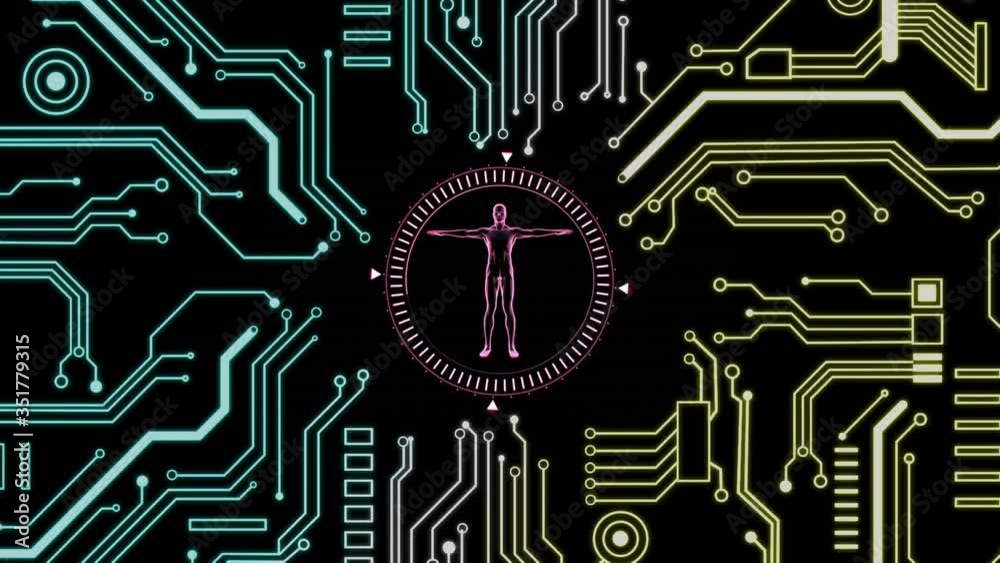 Animation of a 3D human body model spinning with microprocessor ...