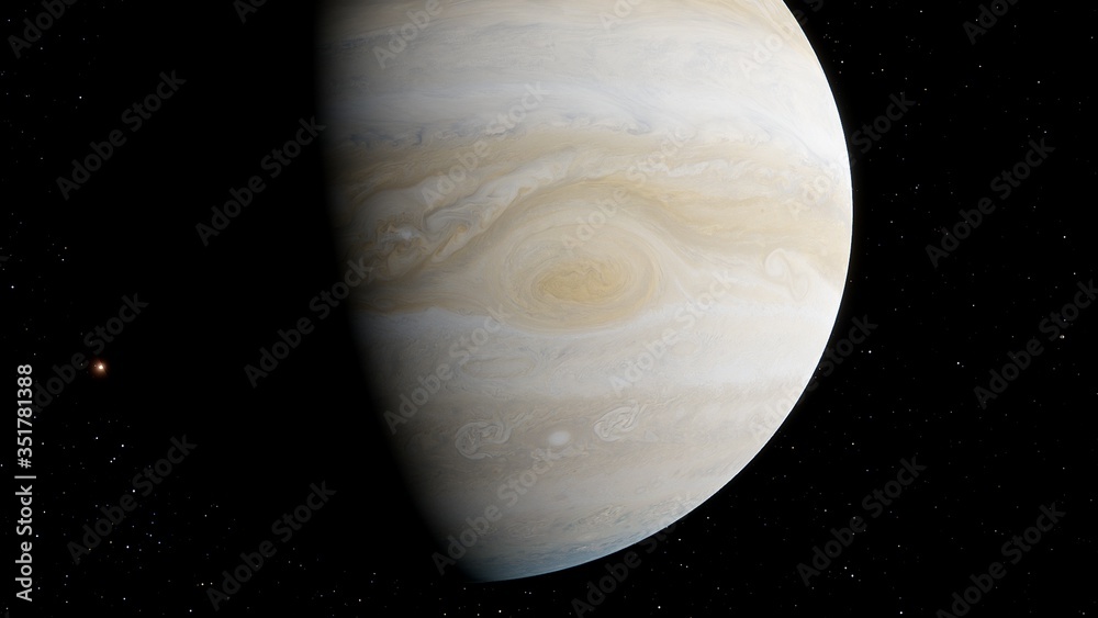 realistic jupiter in the solar system 3d render Stock Illustration ...