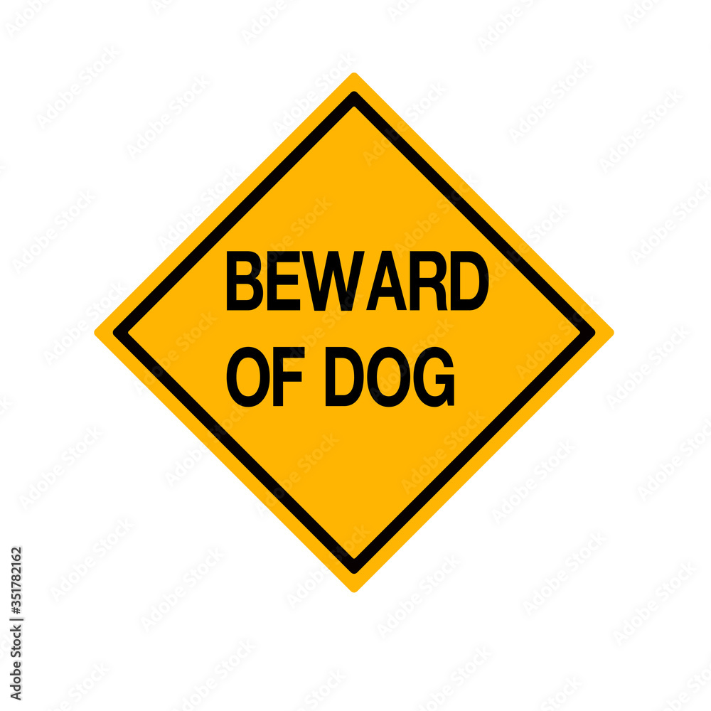 Warning Beware Of Dog Symbol Sign,Vector Illustration, Isolate On White ...