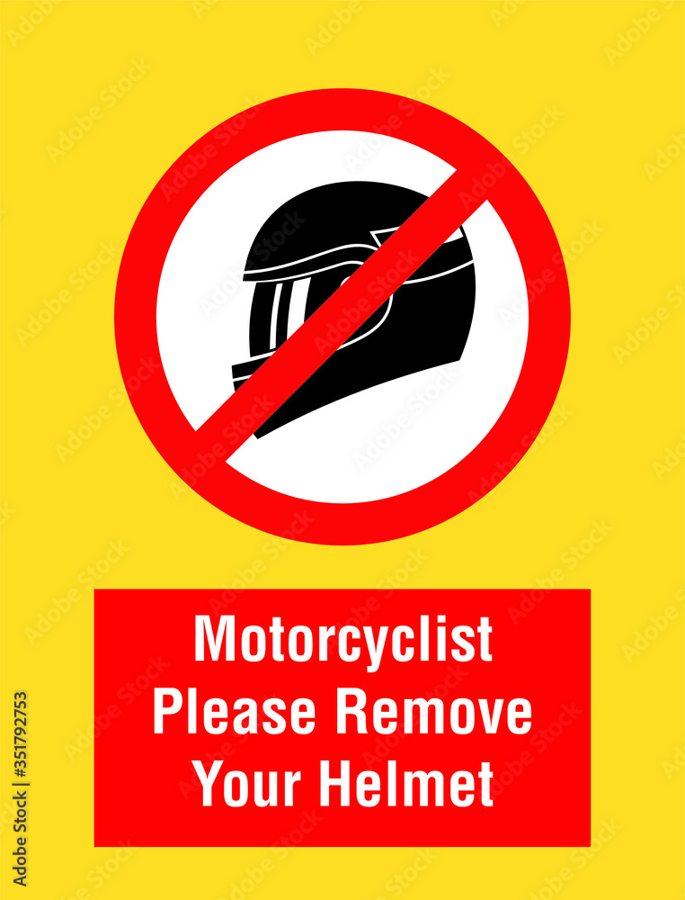 Remove your helmet warning sign Stock 벡터 | Adobe Stock