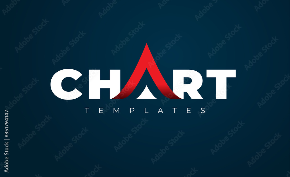 Chart logo up red arrow black background Stock Vector | Adobe Stock
