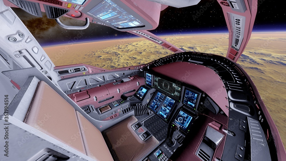 view from the cockpit of a spaceship, cockpit spacehip background ...